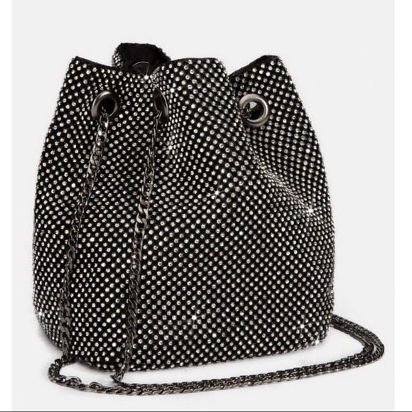 Bags | Black Rhinestone Embellished Bag | Poshmark